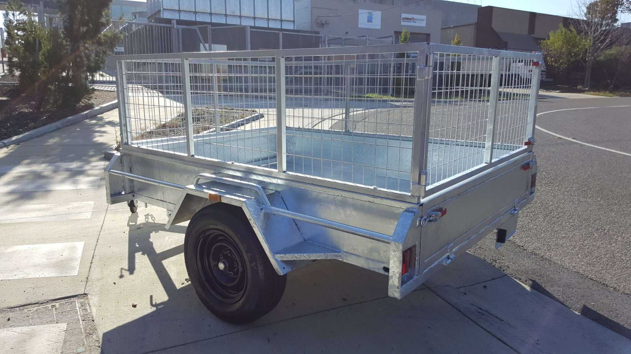 7×5 Fully Welded & Galvanised Heavy Duty Box trailer with Higher Mesh ...